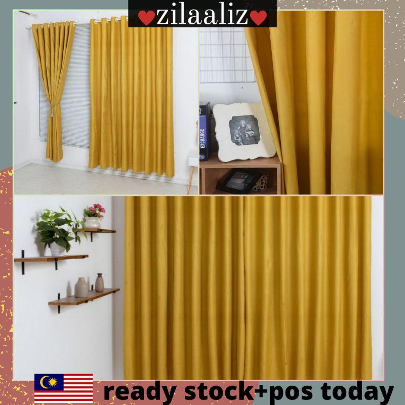 Hook/cakuk/ring ผ้าม่าน สีเหลืองมัสตาร์ด สีทอง ม่าน langsir kuning ...