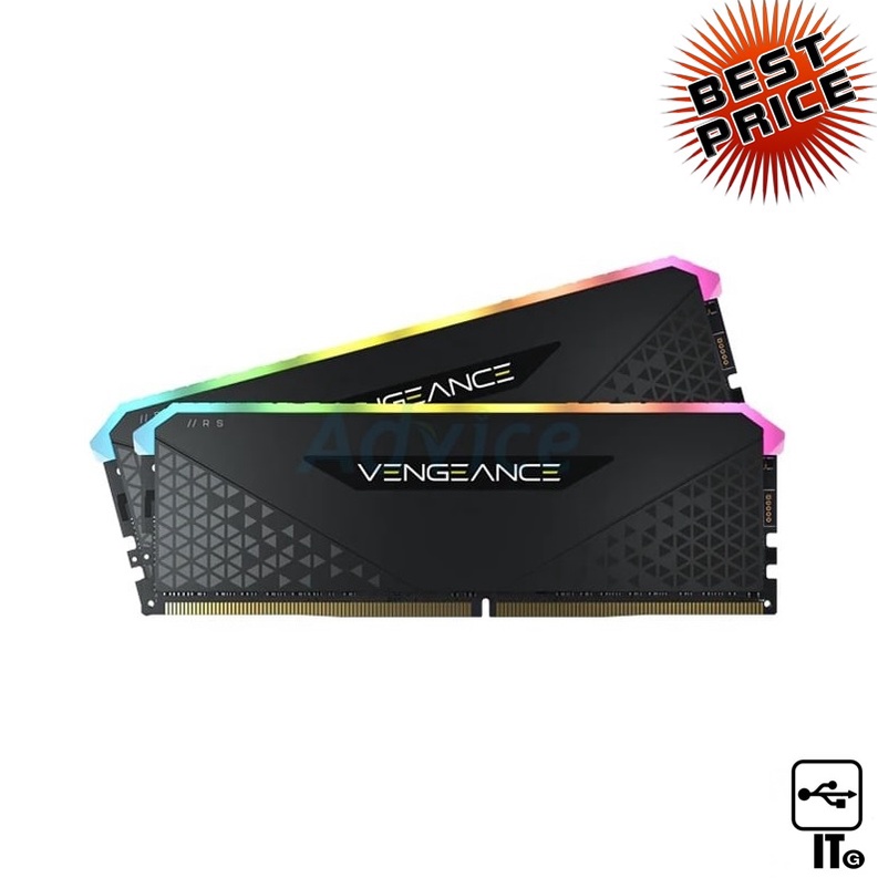 RAM DDR4(3600) 32GB (16GBX2) CORSAIR VENGEANCE RGB RS BLACK ...