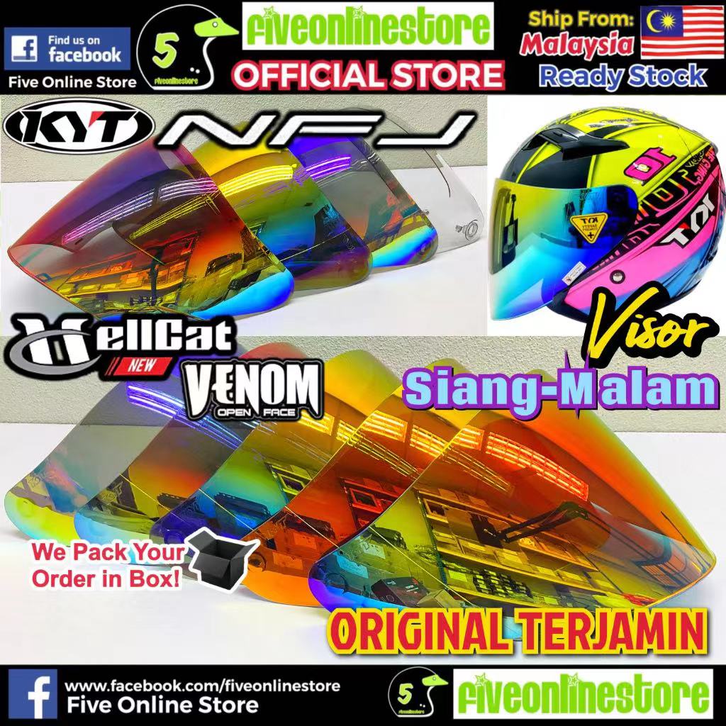 Kyt NFJ / Venom / Hellcat Siang Malam Visor ป้องกันรังสียูวี รอยขีดข่วน ...