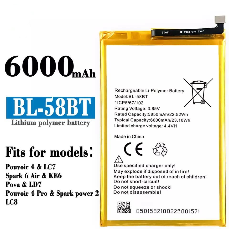 แบตเตอรี่ Battery Tecno Pouvoir 4 / Spark 6 Air BL-58BT รับประกัน 6 ...