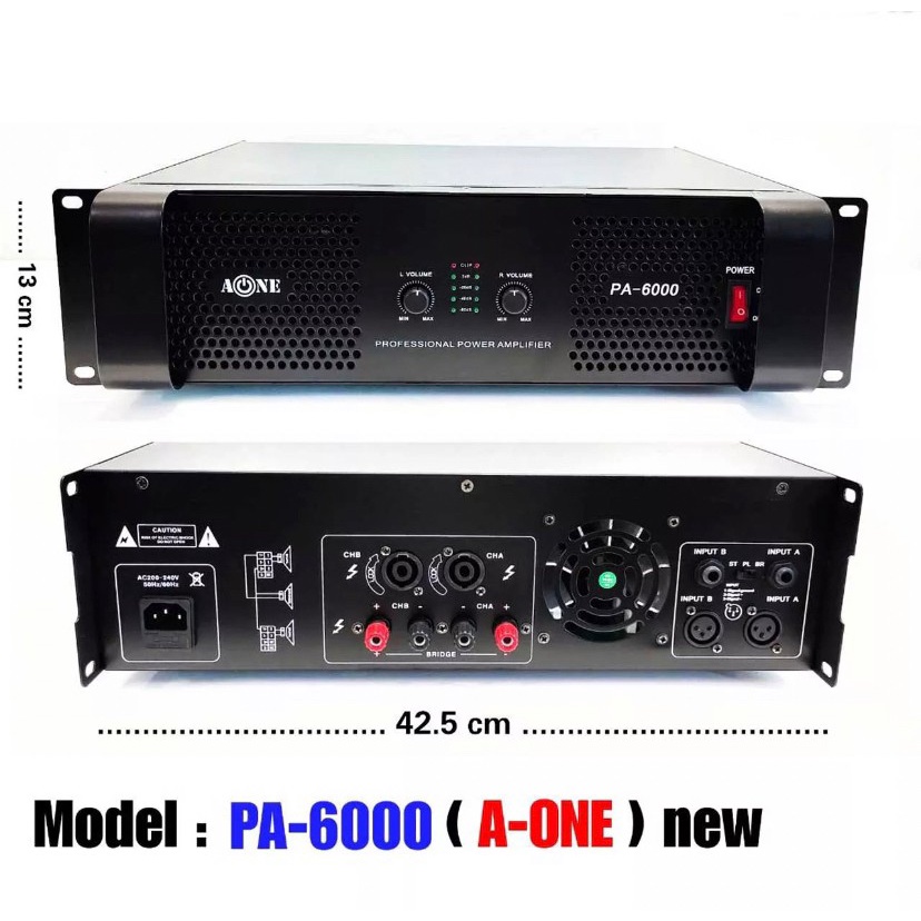 Professional poweramplifier เพาเวอร์แอมป์ 500W+500W เครื่องขยายเสียง รุ่น PA-6000 | Shopee Thailand