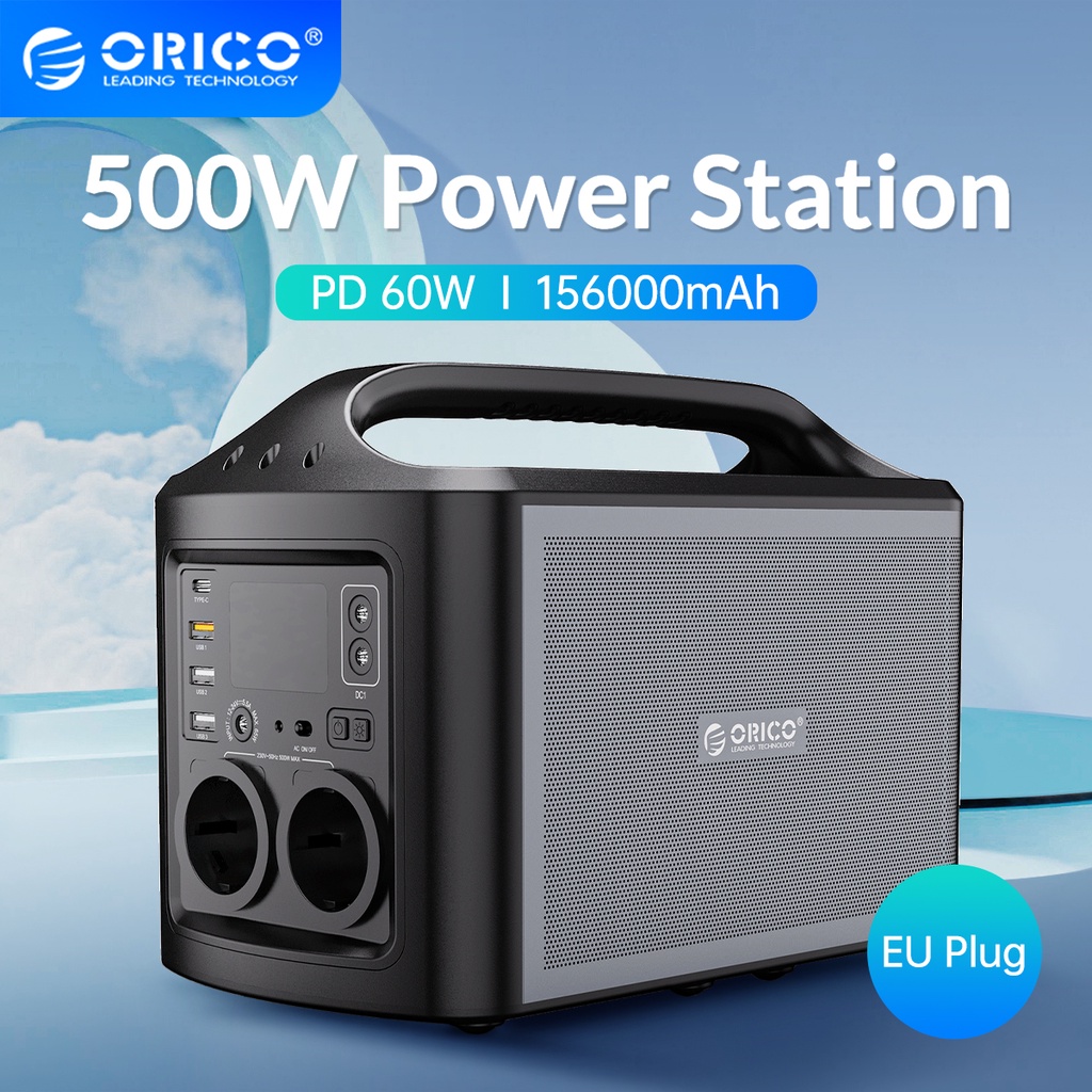 ORICO Portable Power Station 500W Backup Rechargeable Lithium Battery ...