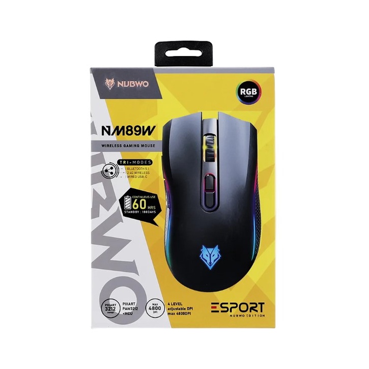 WIRELESS MOUSE (เมาส์ไร้สาย) NUBWO (NM89W) BLACK 3 IN 1 | Shopee Thailand