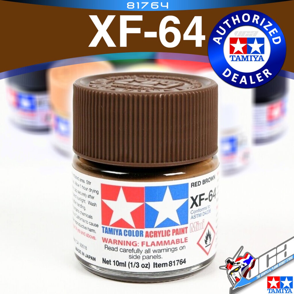 TAMIYA 81764 XF-64 XF64 FLAT RED BROWN MATT MATTE สีน้ำตาลแดง ACRYLIC ...
