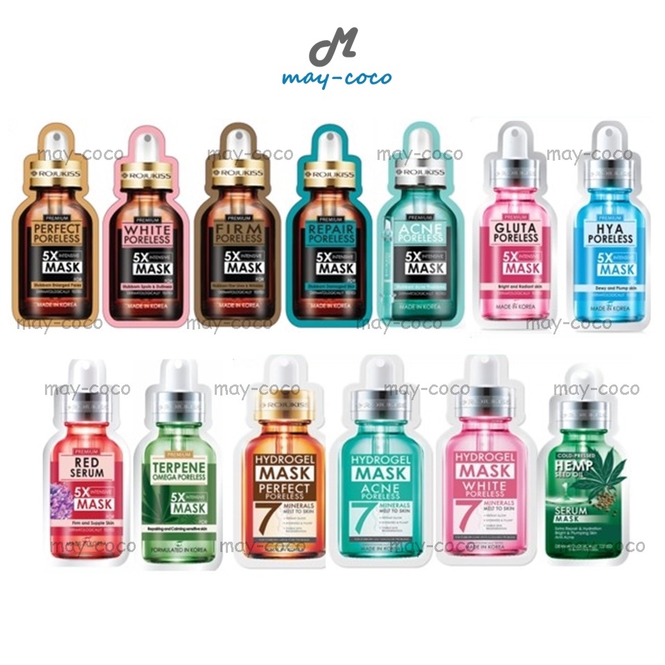 ถูก/แท้/มีไลฟ์ มาสก์ Rojukiss Mask โรจูคิส Firm Perfect White Repair ...