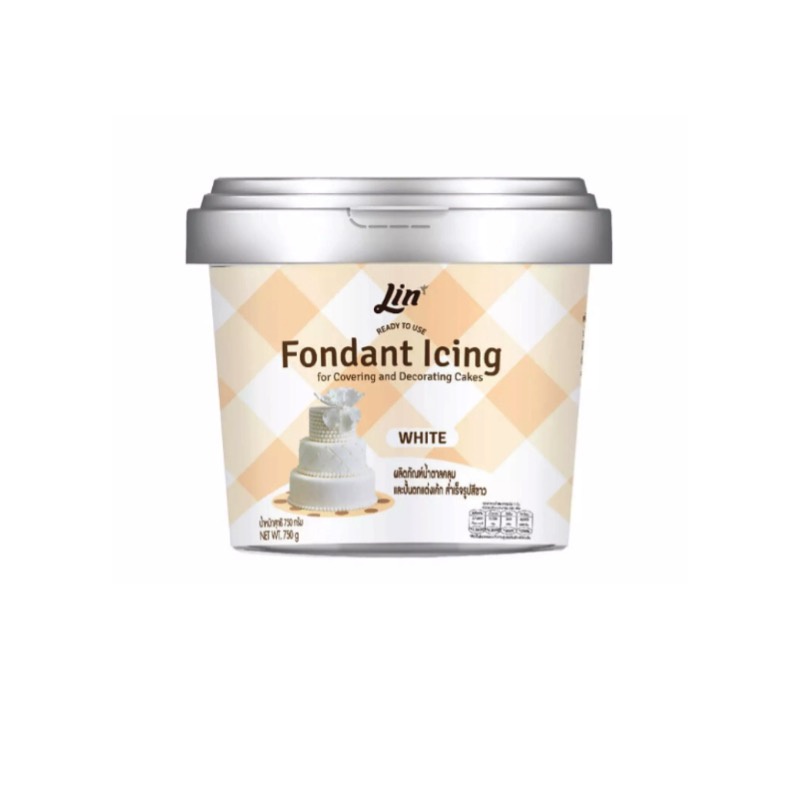 Lin Fondant น้ำตาลฟอนดอนท์ สีขาว ถังเล็ก 750 g | Shopee Thailand