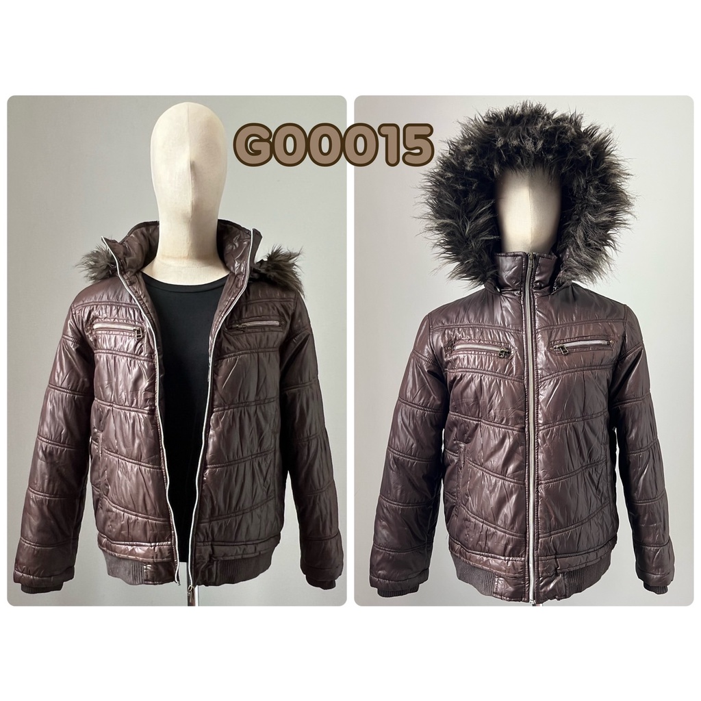 G00015 เสื้อแจ๊คเก็ตกันหนาวสีน้ำตาลไหม้ แบรนด์ Spinalh | Shopee Thailand