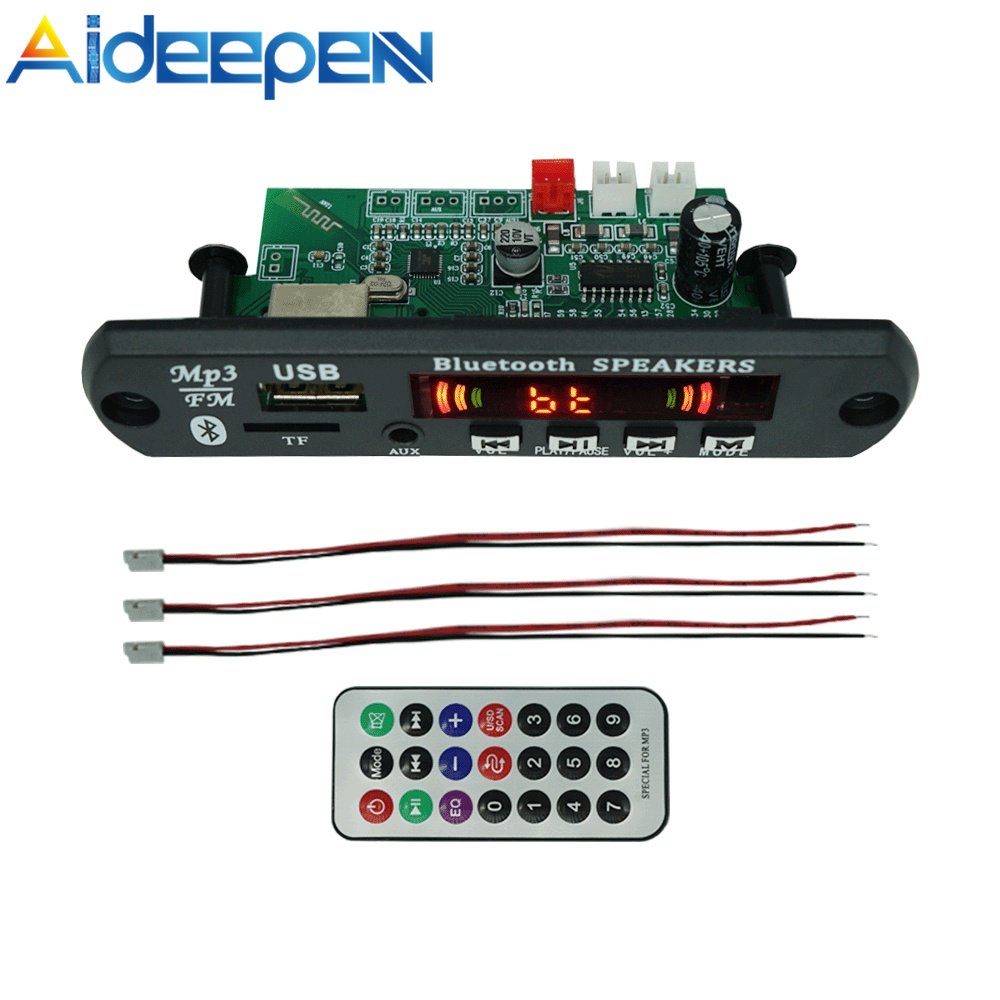 Aideepen DC12V บอร์ดถอดรหัส MP3 การ์ด TF เวอร์ชั่น 2*15W พร้อมวิทยุ FM รองรับ MP3 USB TF LINE IN ...
