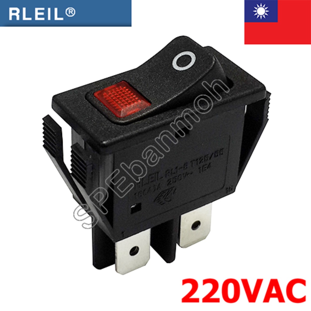 [ 1 ชิ้น ] RL1-8 220V แดง Red RLEIL Switch RL1-8 สวิทช์กระดก RL Rocker ...