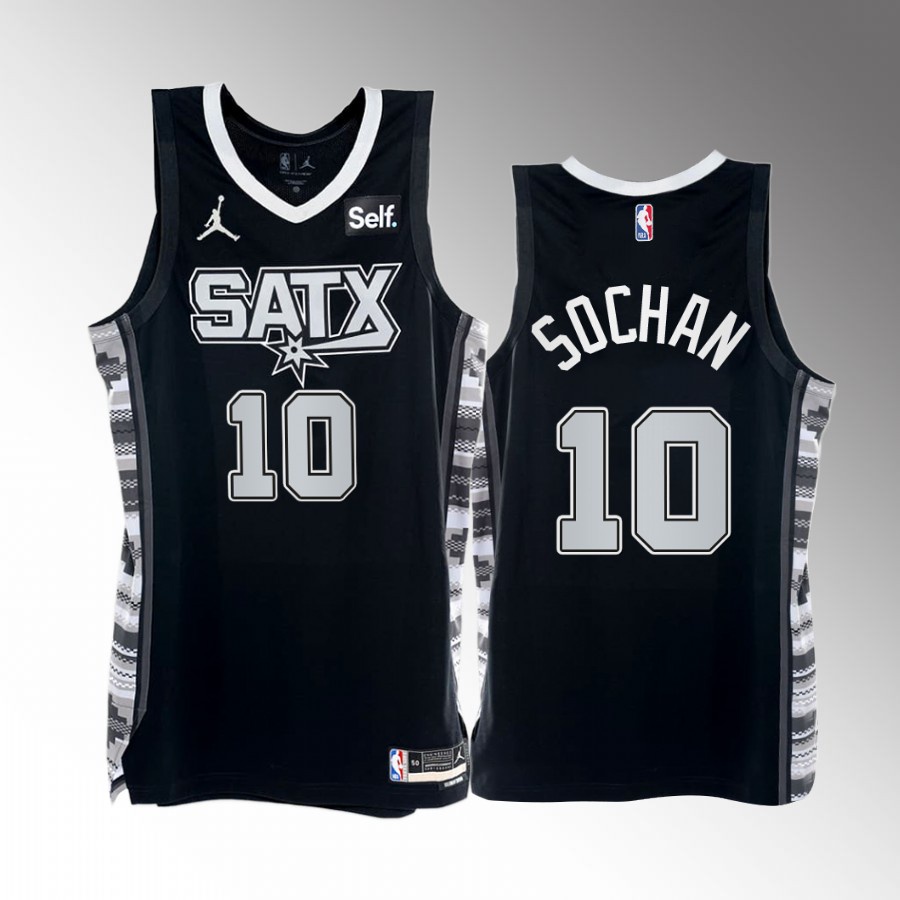 เสื้อกีฬาบาสเก็ตบอล ลายทีม Nba San Antonio Spurs 10 Jeremy Sochan Jerseys 2022-23 สําหรับผู้ชาย ...