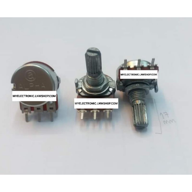 โวลุ่ม 10KC วอลลุ่ม C10K 1pcs VR. ยี่ห้อ ALPHA ของแท้ แกนสั้น 3ขา แกน ...