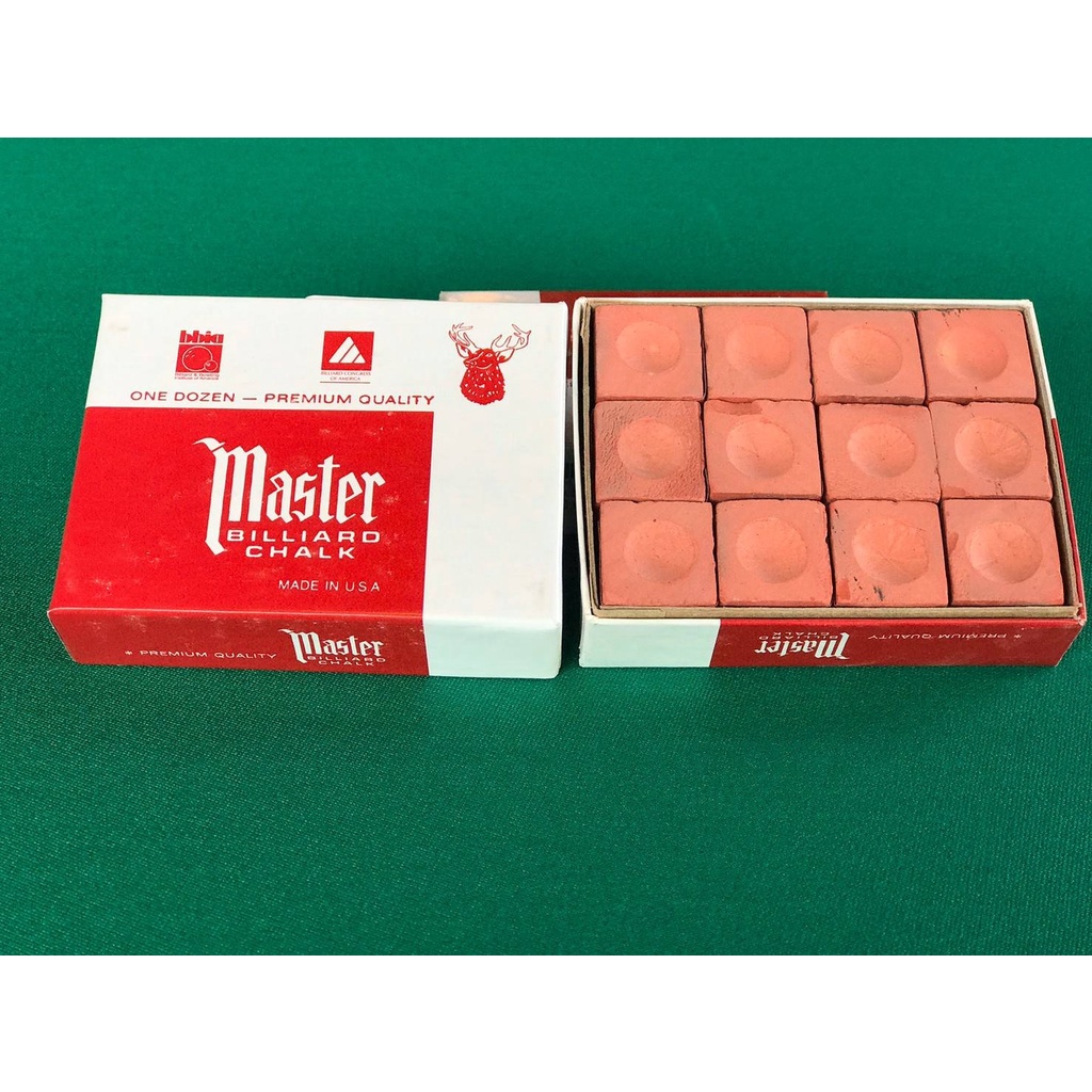 Master Chalk ชอล์กฝนหัวคิวมาสเตอร์ สีสนิม กล่อง 12 ก้อน Billiard Chalk ...