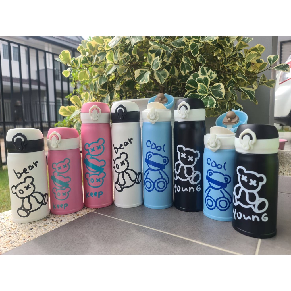 ขวดน้ำสแตนเลส เก็บอุณหภูมิร้อนเย็น คุณภาพดี มี 2 ขนาด 350ml & 500 ml แบบยกดื่ม | Shopee Thailand