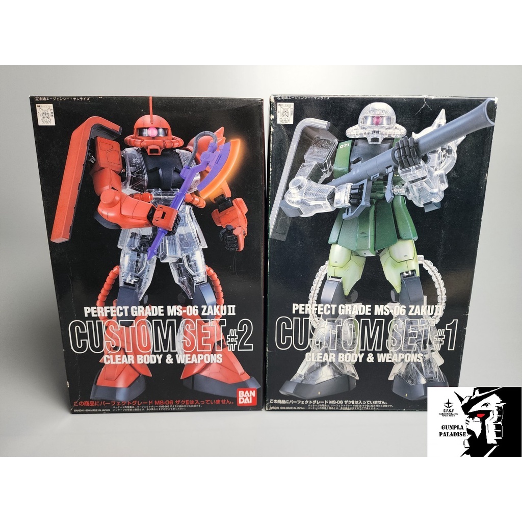 Bandai 1/60 PG ZAKU MS-06 Custom Set 1 and set 2 Limited Edition CLEAR ...