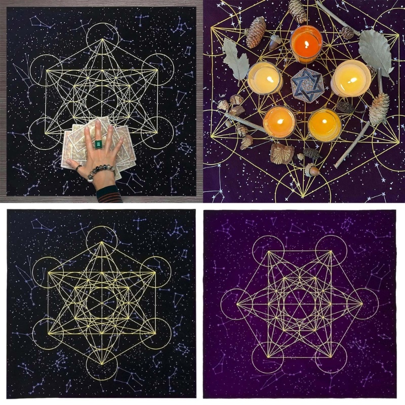 Sta Metatrone s Cub Crystal Grid ผ้าแท่นบูชา Tapestry ผ้าปูโต๊ะผ้าคลุม ...