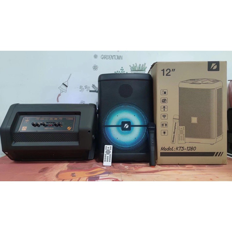 ลําโพงบลูทูธ KTS-1280 ดอก12นิ้ว ปรับ Bass/Treble/Echo มีช่องเสียบไมค์/สายกีต้าร์ | Shopee Thailand