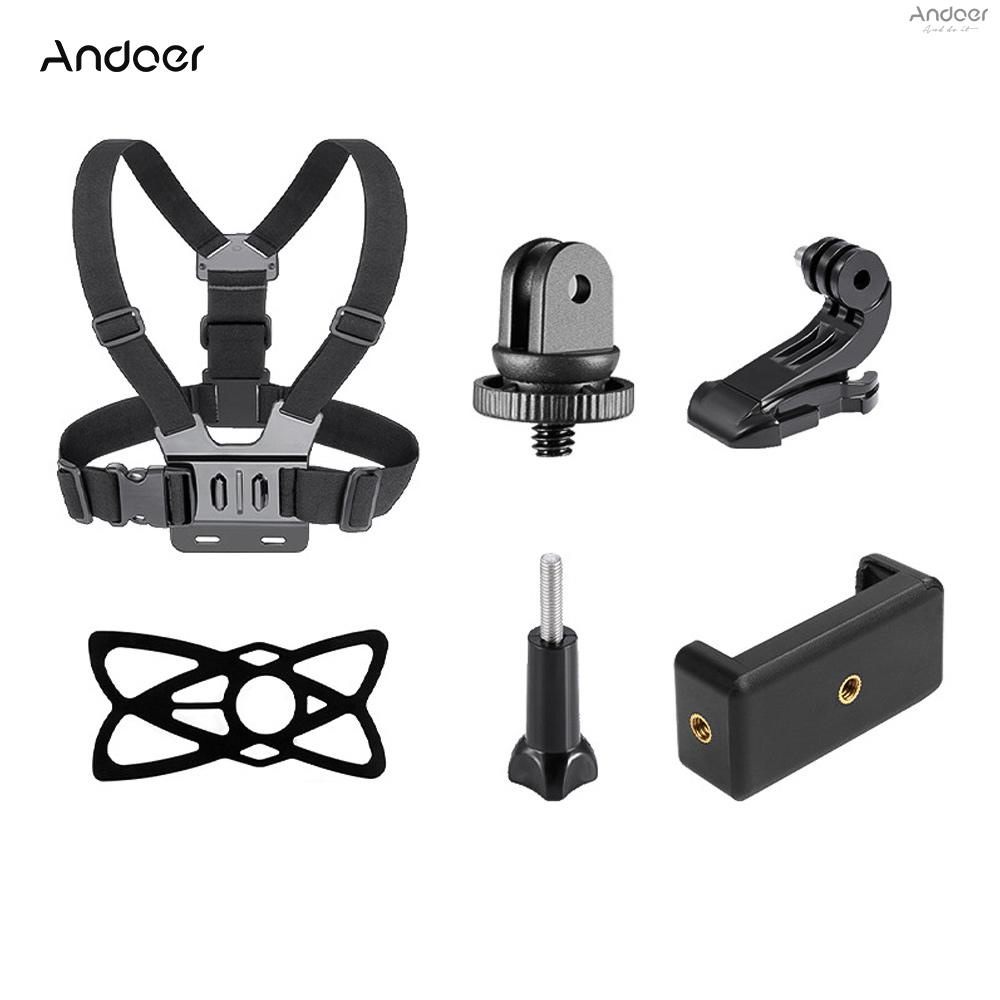 Andoer 6-in-1 Chest Strap Mount Adjustable Chest Harness Belt with ...