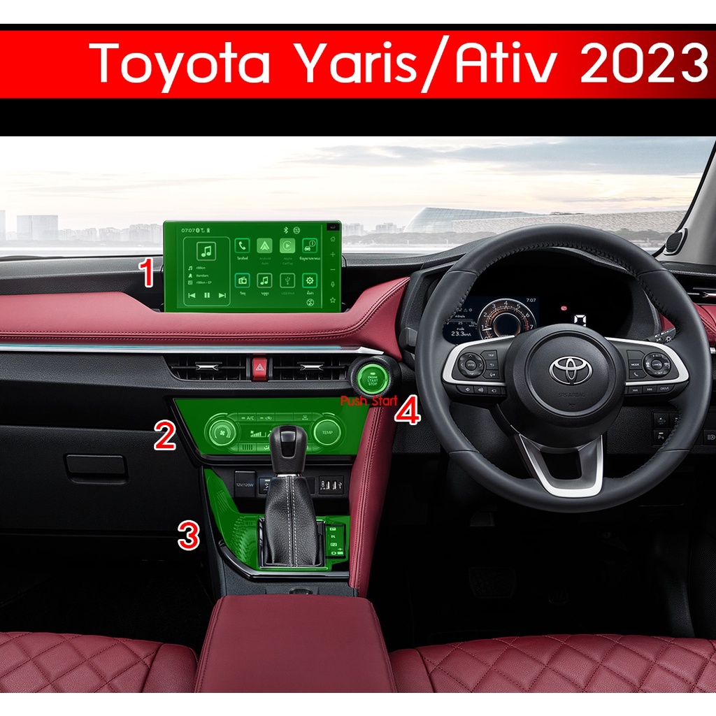 Yaris Ativ 2022-2024 ฟิล์มกันรอยภายใน ตรงรุ่น Toyota Yaris / Ativ 2022-2024 ฟิล์มtpuอย่างดีอยู่ ...