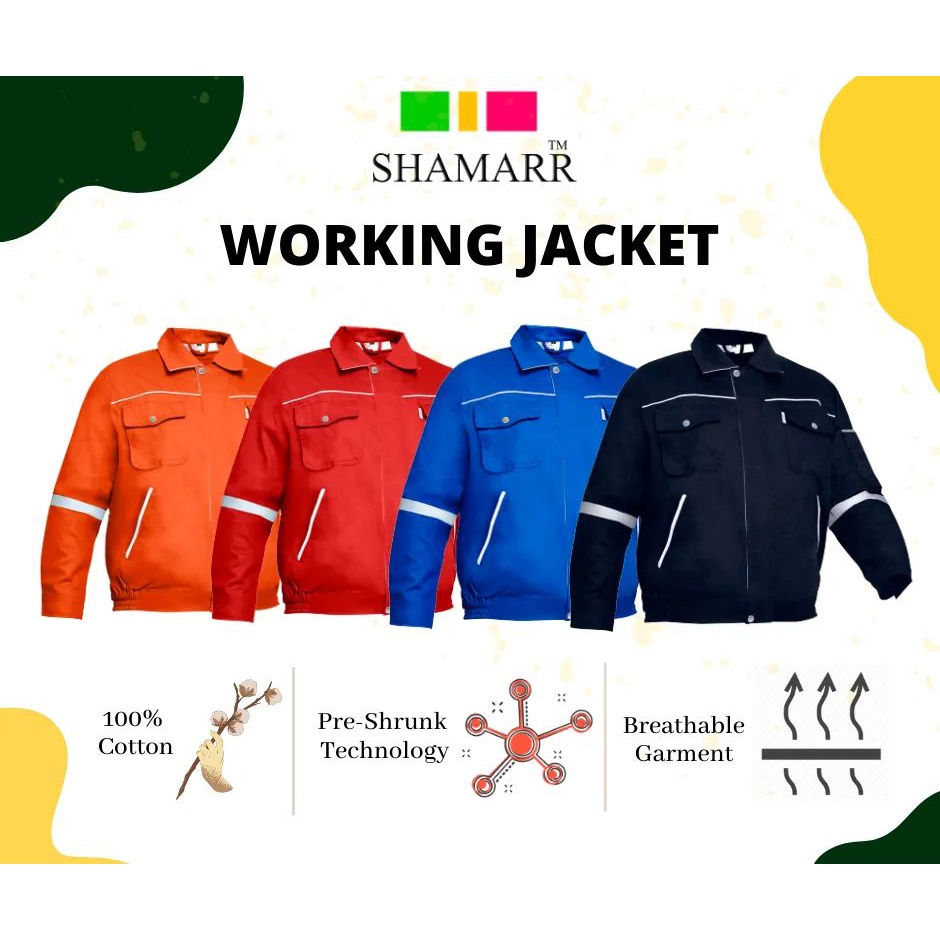 SHAMARR SAFETY JACKET PPE WORKWEAR REFLECTIVE JACKET BAJU JAKET KERJA ...