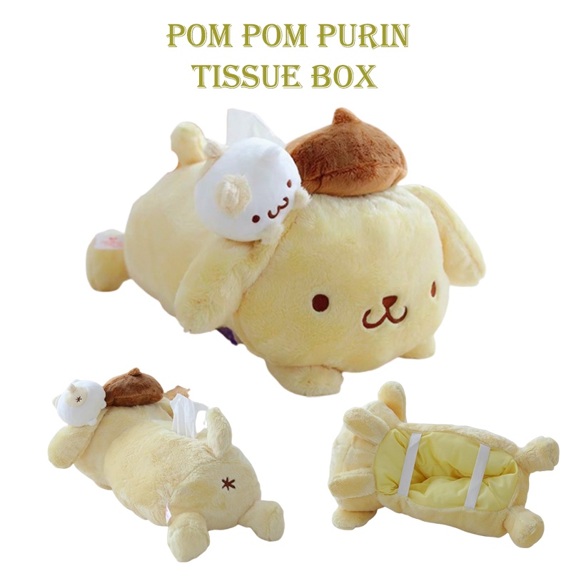 【Ready Stock】Cute Pompompurin Plush Toy Tissue Box Napkin Case Holder ...