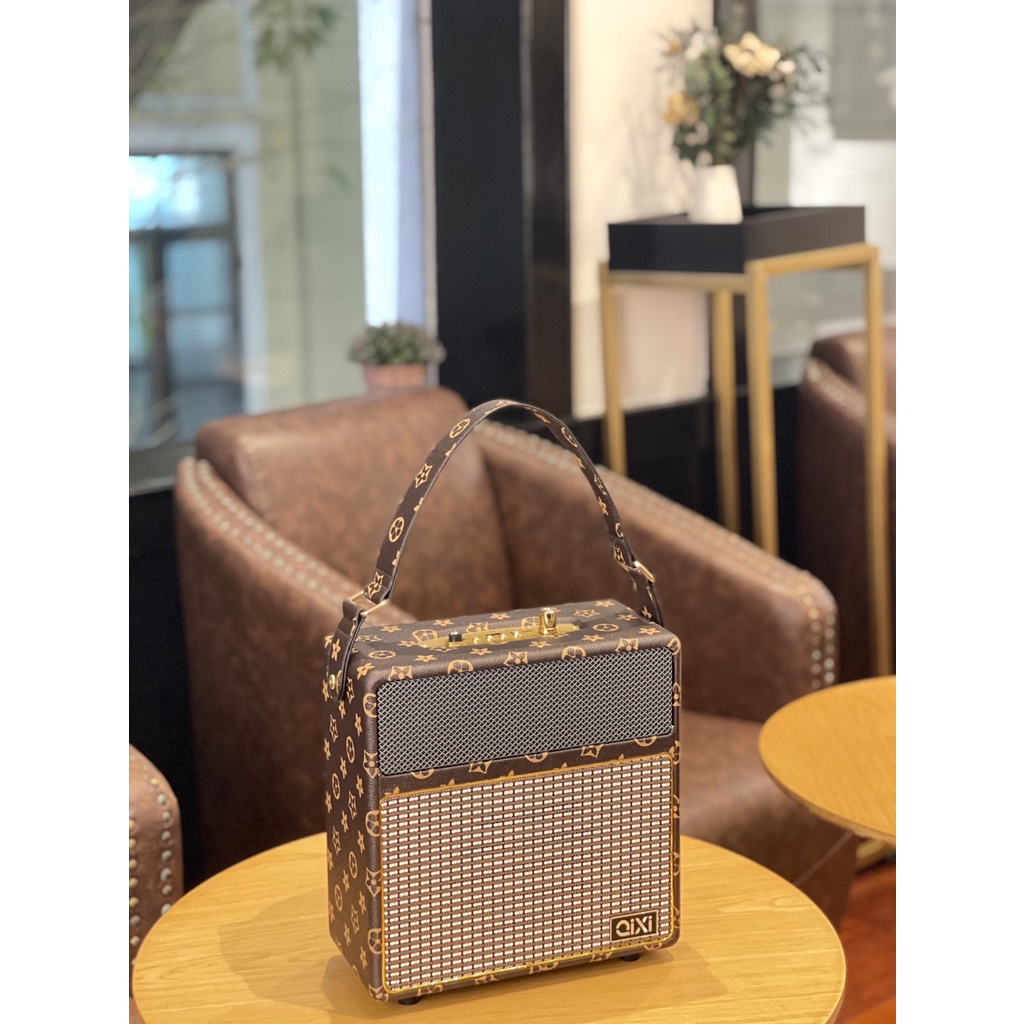 SY-QIXI SK-2027 ลำโพงแบบพกพา ลำโพงวินเทจ คาราโอเกะ บลูทูธ พร้อมอินเทอร์เฟซไมโครโฟน รองรับ ...