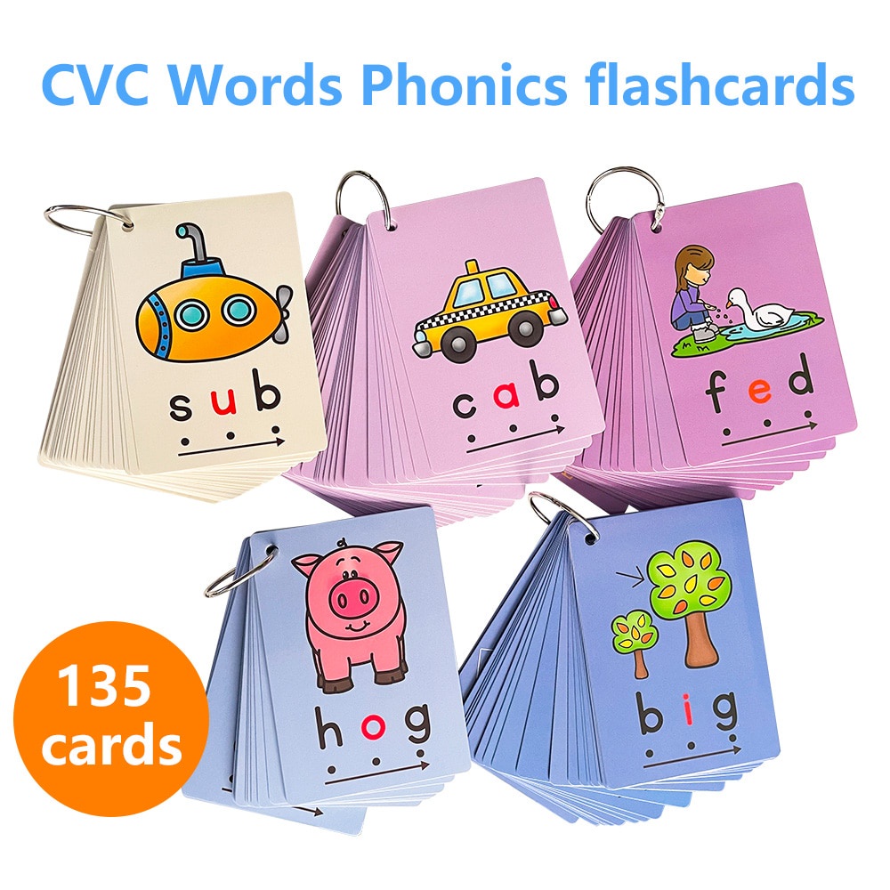 CVC Flashcards Short Vowel Word Cards CVC Beginning Phonics Word ...