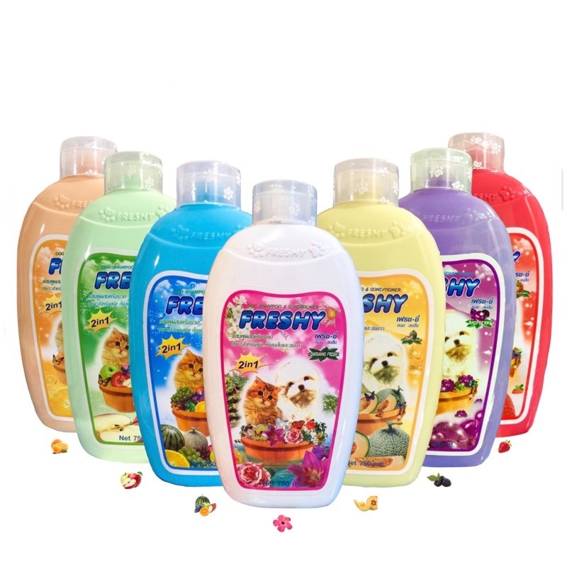 Freshy 2 in 1 แชมพูผสมครีมนวด สำหรับสุนัขและแมว 750 ml. | Shopee Thailand