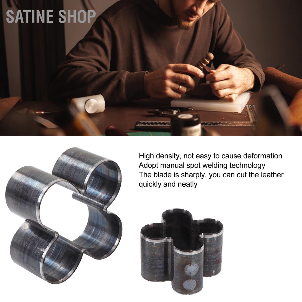 Satine Shop แม่พิมพ์เหล็กอัลลอย รูปใบไม้ 4 ใบ สําหรับตัดหนัง 2 ชิ้น | Shopee Thailand