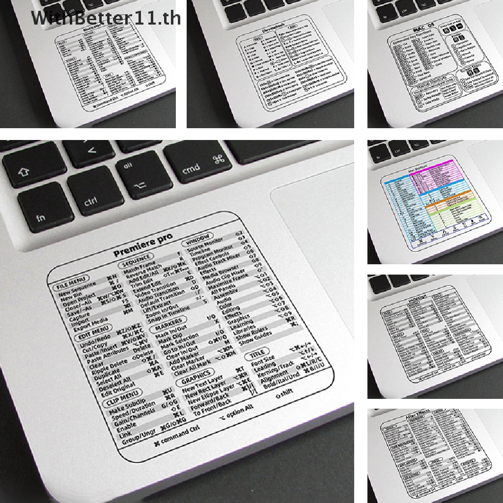 Better 1pc PC Reference Keyboard Shortcut Sticker Adhesive for PC ...