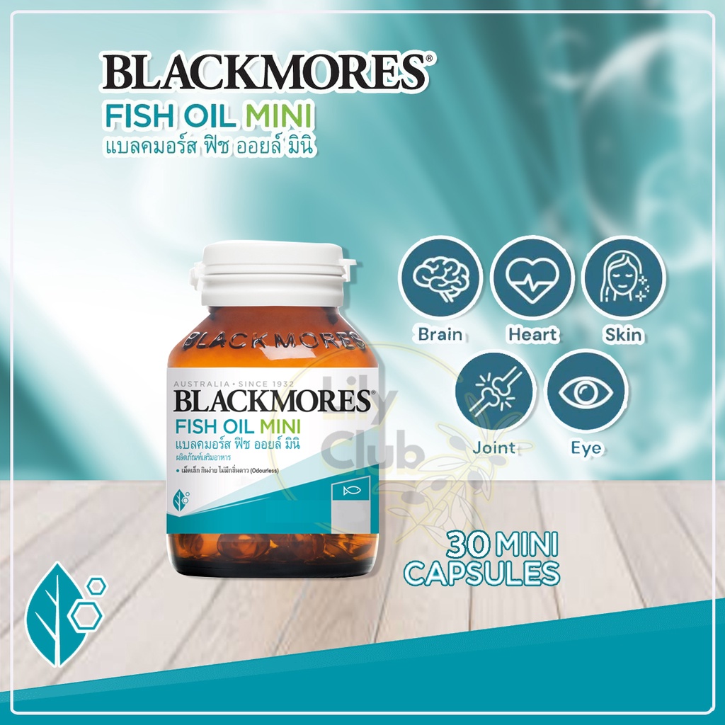 Blackmores Fish Oil Mini 30 caps แบลคมอร์ส ฟิช ออยล์ มินิแคป 30 ...