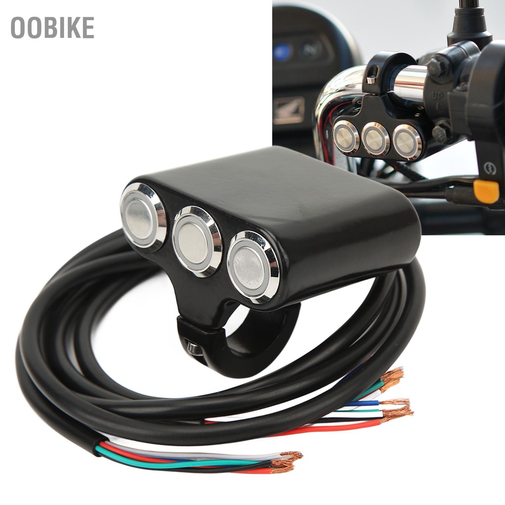 OObike Motorcycle Push Button Aluminium Alloy 3 Bottons with Self Lock ...