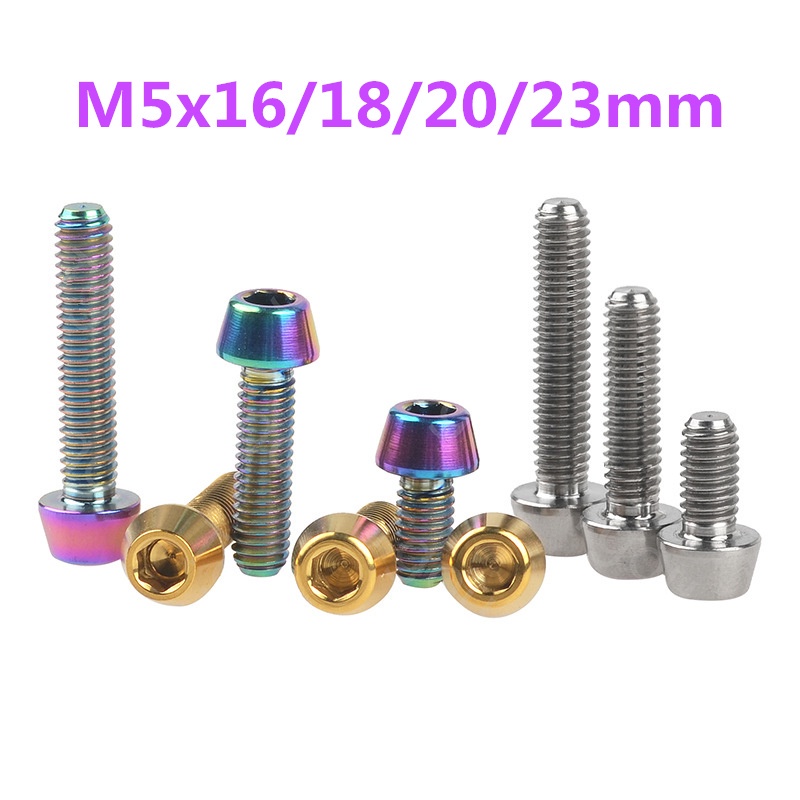 ไทเทเนียม Bolt M5x16 18 20 23 มม.Allen Key Stigma หัว Ti Bolt สกรู ...