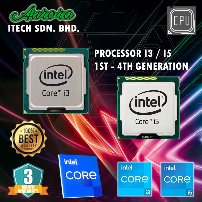 ( Processor Core i3 i5 1st - 4th Generation ) 540 / 2100 / 3220 / 3240 ...