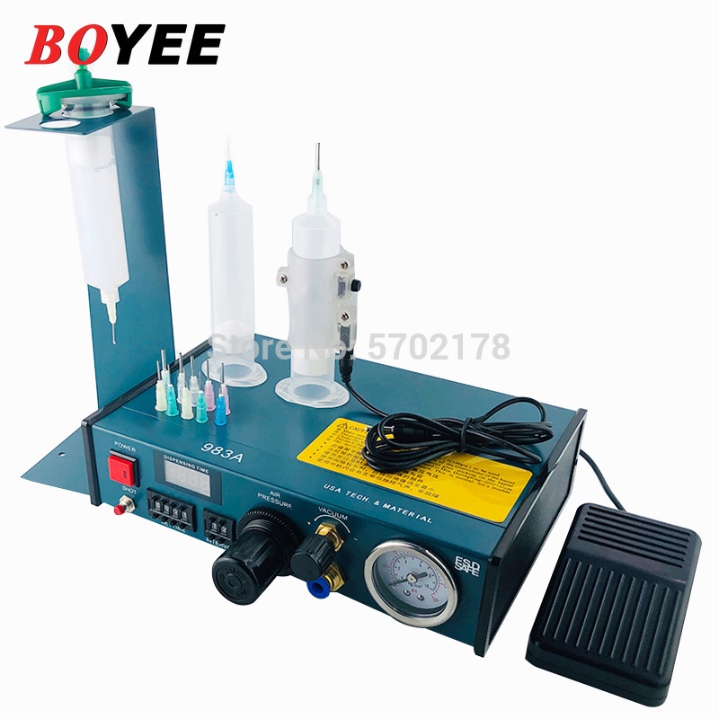 220V BY-983A Auto Glue Dispenser PCB Solder Paste Liquid Controller Dropper Fluid Glue Splitter ...