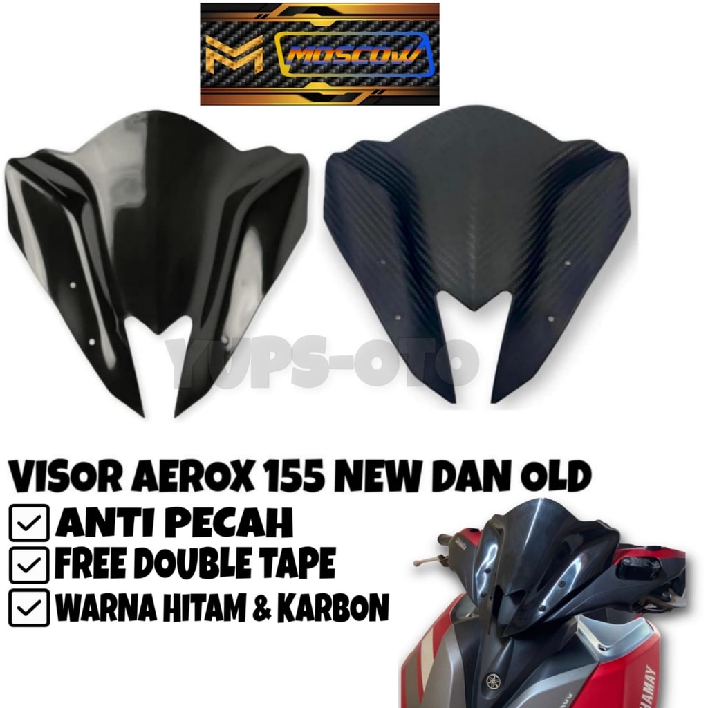 Hitam VISOR YAMAHA AEROX 155 WINSIL WINDSHIELD AEROX สีดํา VISOR AEROX ...