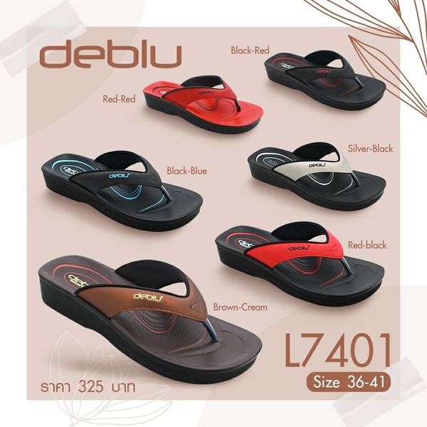 NFshoes ถูกสุด! รองเท้าแตะ หญิง เพื่อสุขภาพ แบบหนีบ Deblu เดอบลู รุ่น L7401 นุ่มนิ่ม น้ำหนักเบา ...