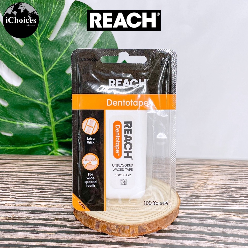 [REACH] Dentotape Unflavored Waxed Tape 91.4 m รีช ไหมขัดฟัน เคลือบ ...