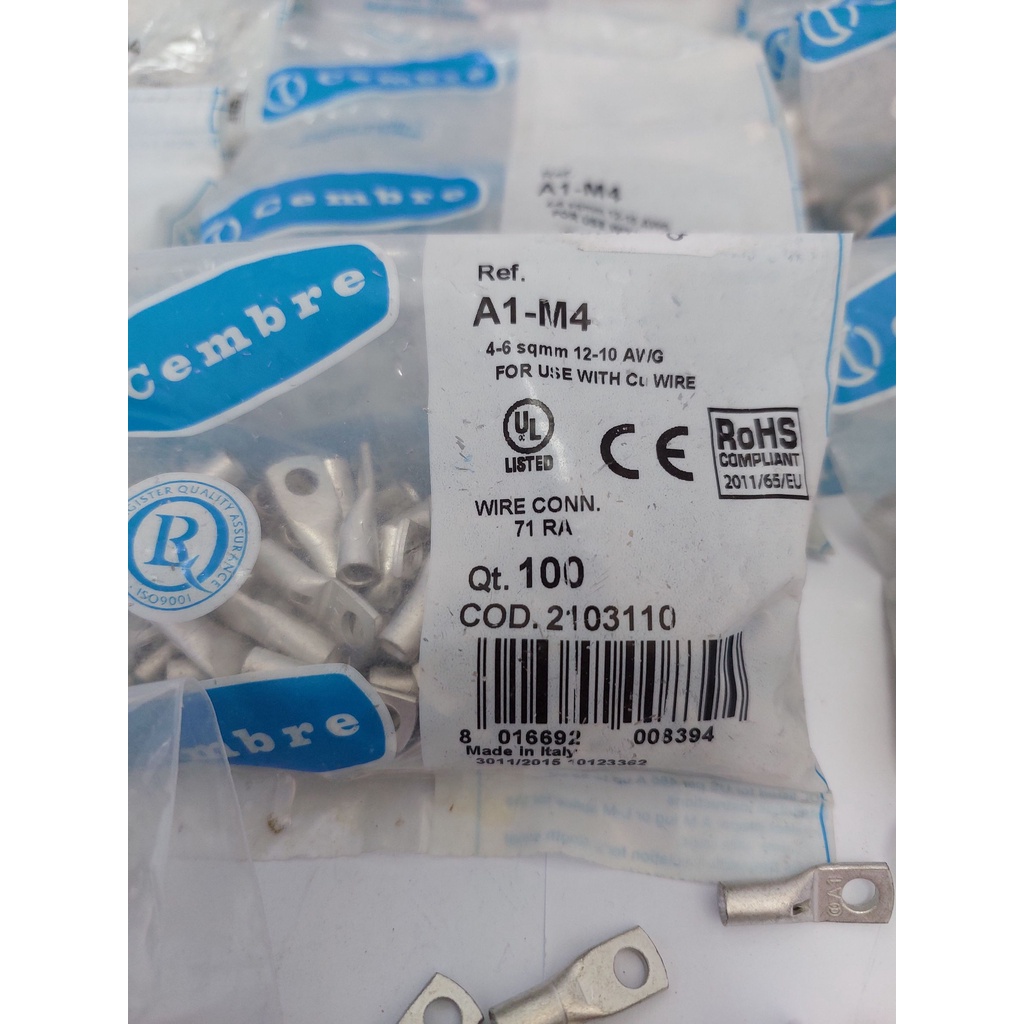 "CEMBRE" หางปลาชนิดหนา (COPPER TUBE CRIMPING LUGS) ***ราคาต่อ1ชิ้น ...
