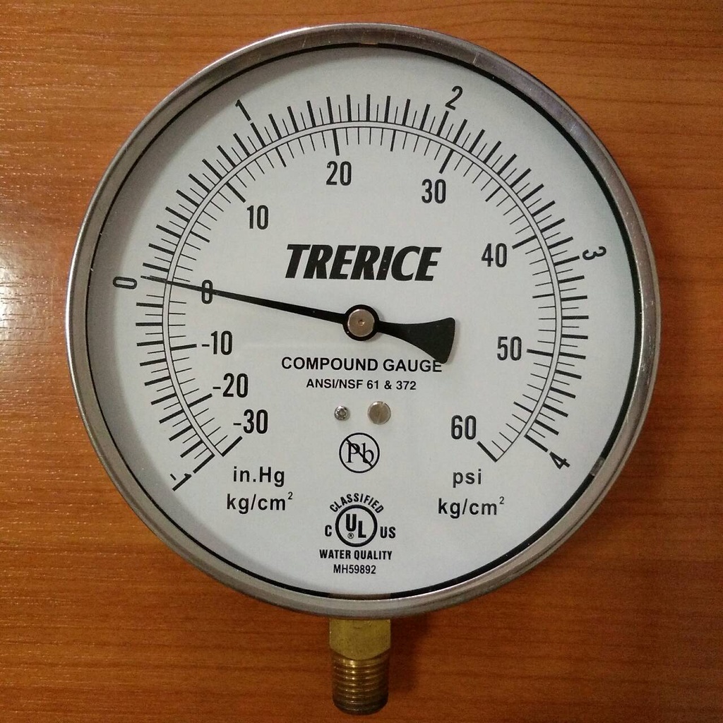 คอมปาวด์เกจ COMPOUND GAUGE 30-0-60 psi & -1-4 kg/cm2 ยี่ห้อ Trerice รุ่น 620B | Shopee Thailand