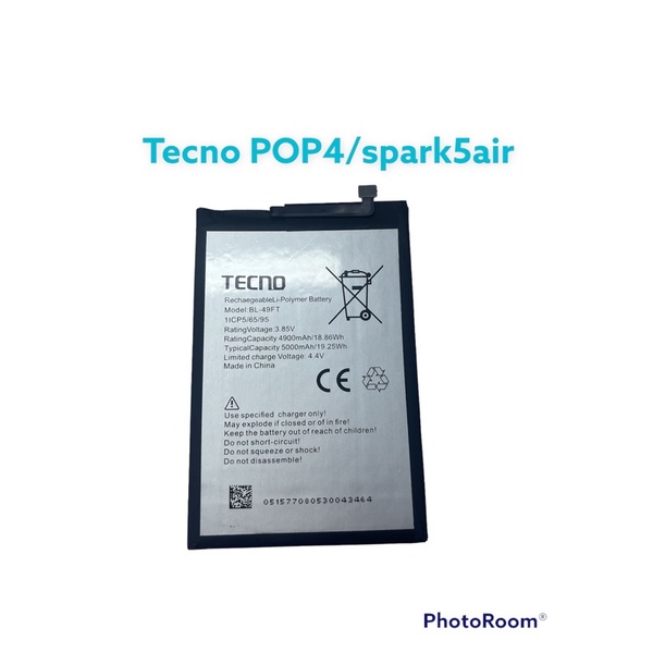 แบตTecno POP4，pop5,spark5air,spark6air แบตTecno BL-49FT, BL-58BT ...