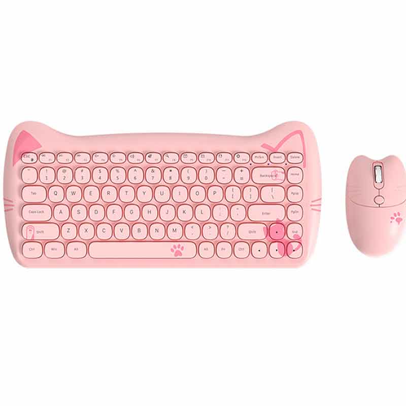 Cute Pink Girls Keyboard Mouse Combos 84 Keys Wireless Keyboard for MAC ...