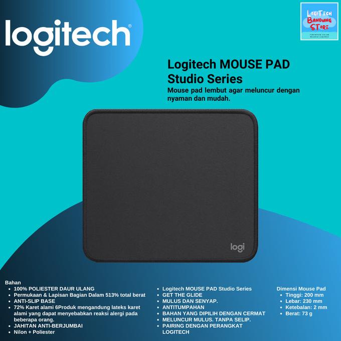 Logitech MOUSE PAD ซีรีส์สตูดิโอกราไฟท์ / ดํา | Shopee Thailand