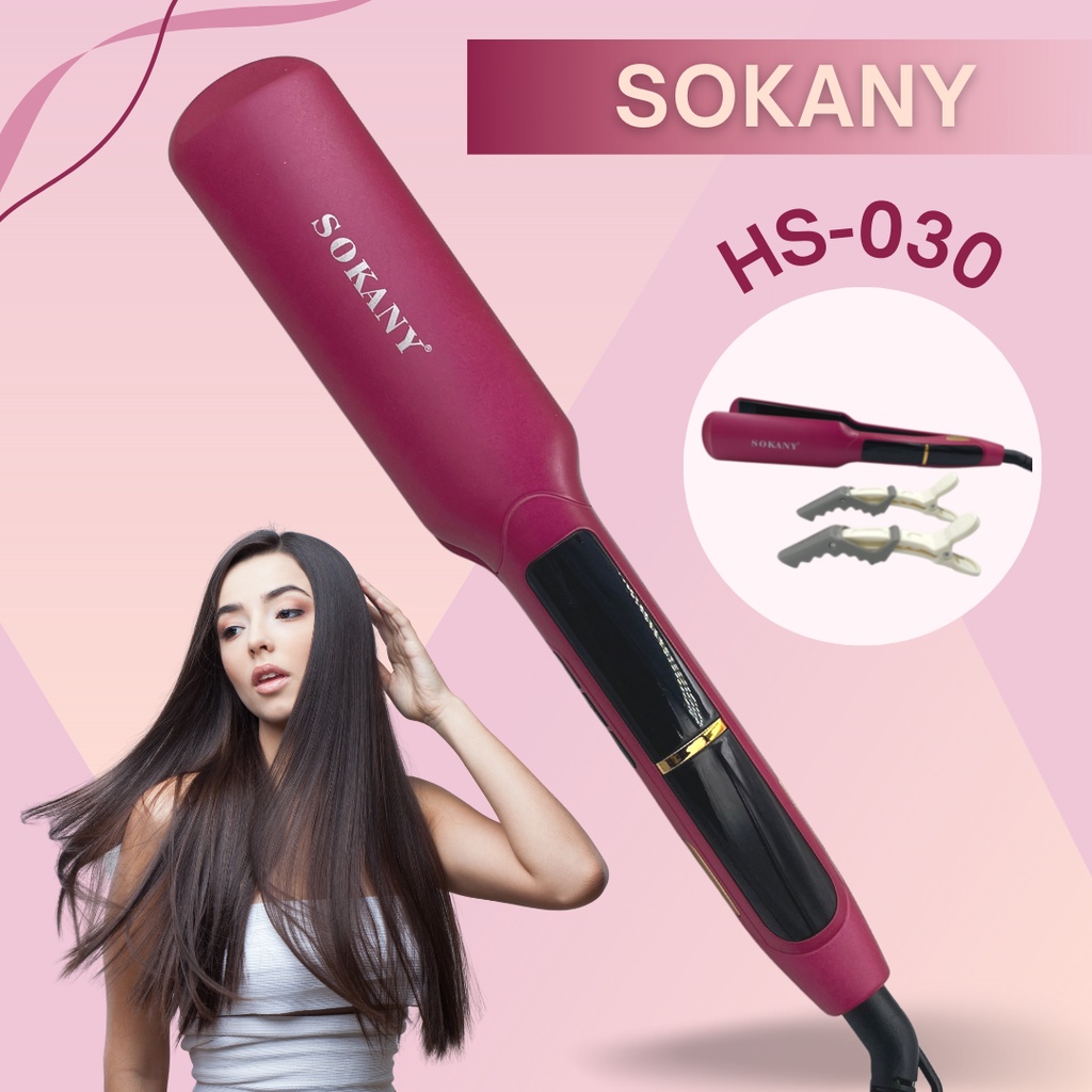 NEW !! SOKANY รุ่น HS-030 ที่หนีบผมเคลือบ IONIC แผงหนีบร้อนไว ผมเรียบตรง จอ Display LED | Shopee ...