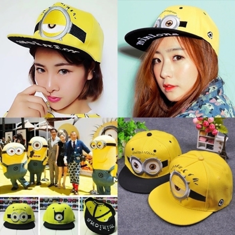 Cap_minions Hat หมวกมินเนี่ยน ตาเดียว 2 ตา ไซค์ผู้ใหญ่ หมวกเบสบอล ทรง ...