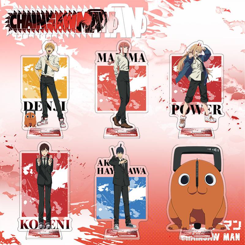 Jason Chainsaw Man Figure Model Toys Standee Anime Plate Holder Makima ...