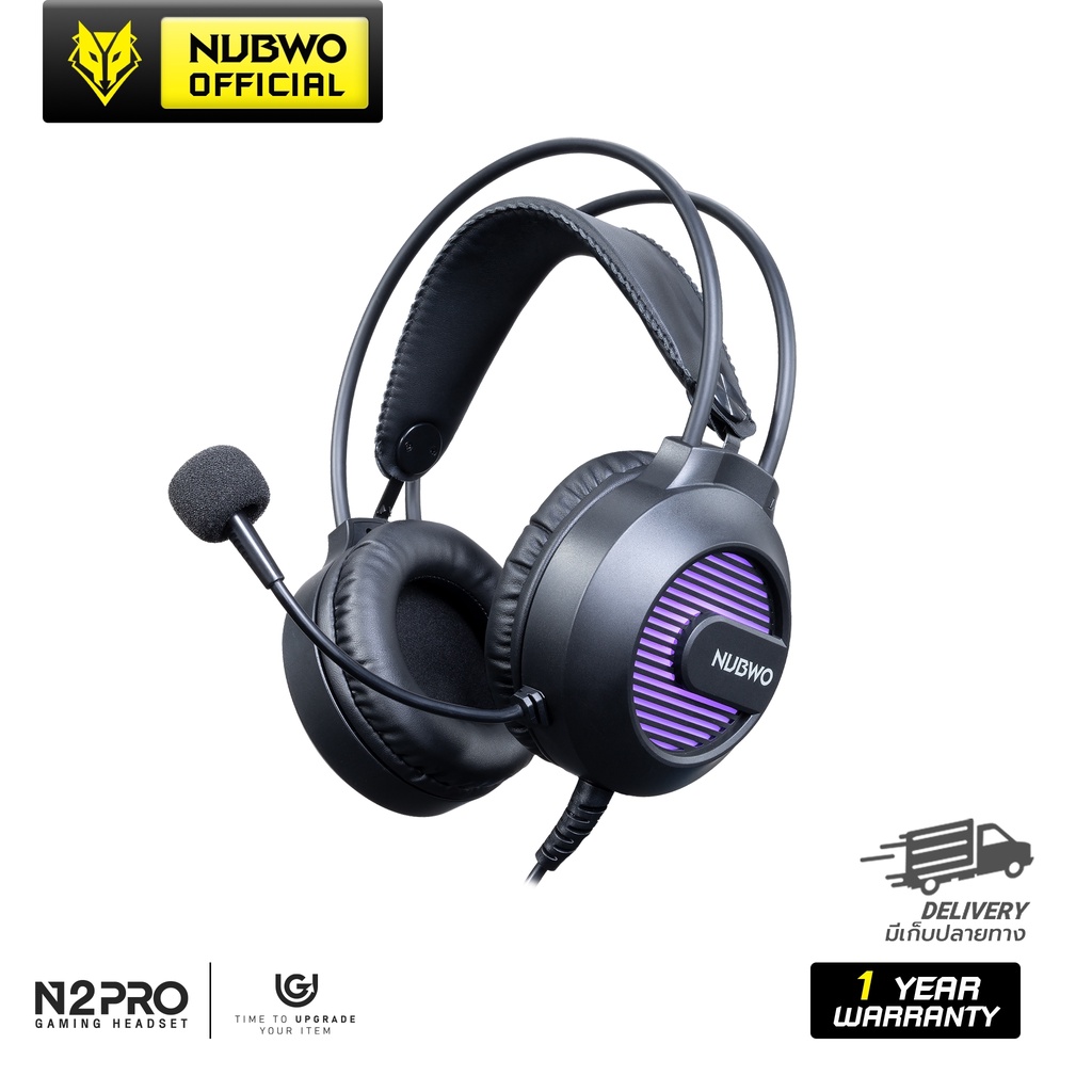 Nubwo Gaming Headset หูฟังเกมมิ่ง ไฟ LED ที่ครอบหูนุ่ม ไฟปรับหมุนได้ 360 องศา รุ่น N2PRO รับ ...