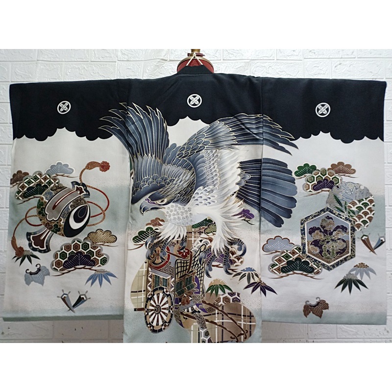 KK 20 กิโมโนเด็กชาย มือ1 ยาว 97 เซน มีคราบสแตน พร้อมจูบัน (ซับใน) ฮากา ...