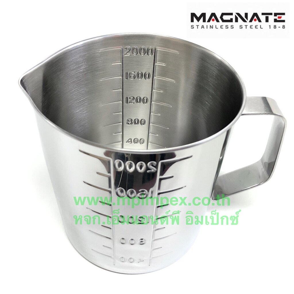 MAGNATE™ 2000 มล. บีกเกอร์สแตนเลส มีหูจับ ถ้วยตวง/กระบอกตวงสแตนเลส 13.6x15.3 ซม. | Shopee Thailand