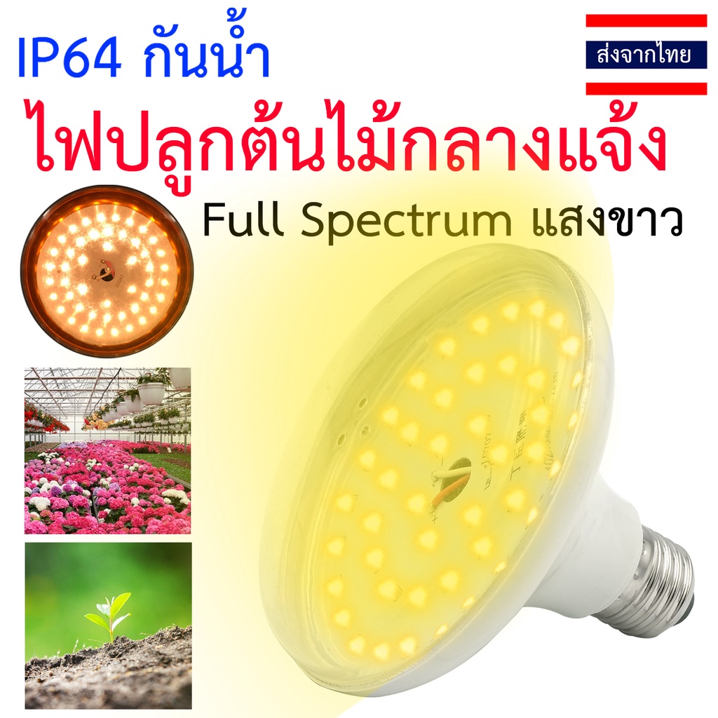ไฟปลูกพืชกลางแจ้ง ไม่ง้อแดด LED ปลูกผัก ไฟปลูกต้นไม้กันน้ำ 40 LED IP64 ...