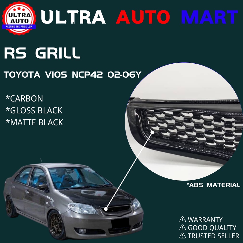 ! Toyota Vios Belta NCP42 Facelift กระจังหน้า 2003-2007 CARBON MATTE ...